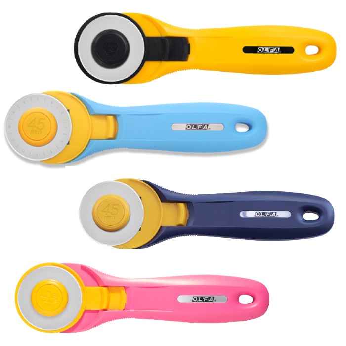 OLFA 改良式45m/m裁布刀 黃/海軍藍/水藍/粉紅 / 支 RTY-2C/YEL/NBL/C/PIK | 蝦皮購物