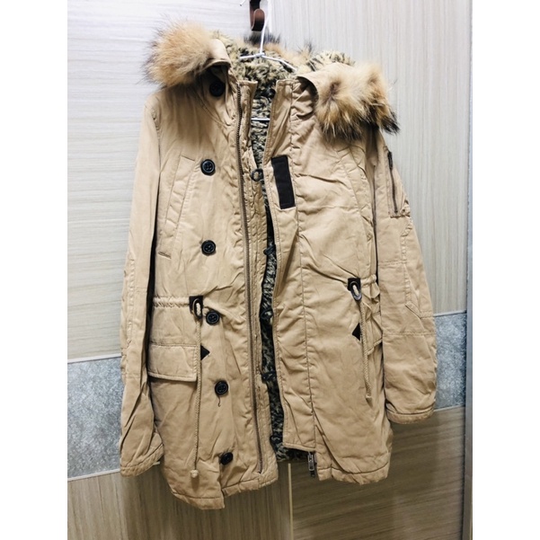 二手 moussy n3b 豹紋鋪棉外套 | 蝦皮購物