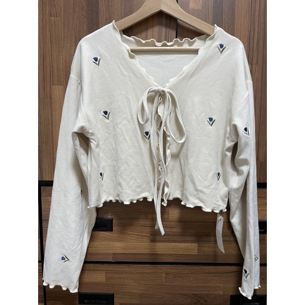 （全新）roshop可可愛愛精緻復古刺繡小外套-奶油杏 | 蝦皮購物