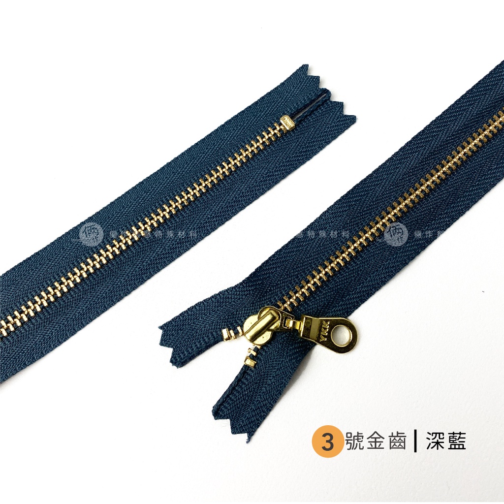 【倆作】YKK 3號〖9吋-10吋〗金齒 定吋金屬拉鍊 水滴拉頭 燈泡拉頭 復古拉鍊 手作拼布-金齒(黃銅齒) | 蝦皮購物