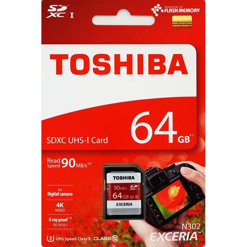 [日本製] TOSHIBA 64G 64GB C10 UHS-I(U3) SD/SDHC/SDXC 90MB 高速記憶卡 | 蝦皮購物