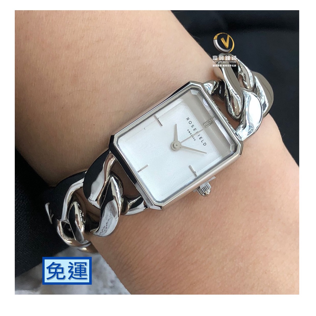 ROSEFIELD Octagon XS Studio~小香首映款鍊女表-銀色白面☆公司貨_實體店面 富興鐘錶 | 蝦皮購物