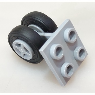 4870 4211516 淺灰色 飛機輪 起落架 2X2 底板附雙輪 輪夾 輪叉 [正版LEGO 樂高類] | 蝦皮購物