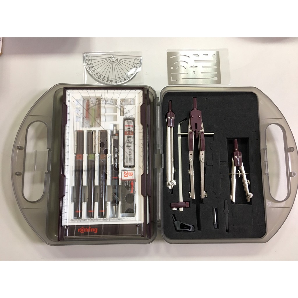 限時優惠🔥德國ARISTO +rOtring 手提式製圖儀器組 +rOtring Isograph繪圖針筆1-3-5 | 蝦皮購物