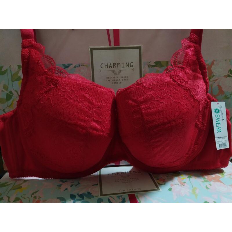 【思薇爾】SWEAR沁甜花漾蕾絲包覆80E=36E單內衣(袍紅色) | 蝦皮購物