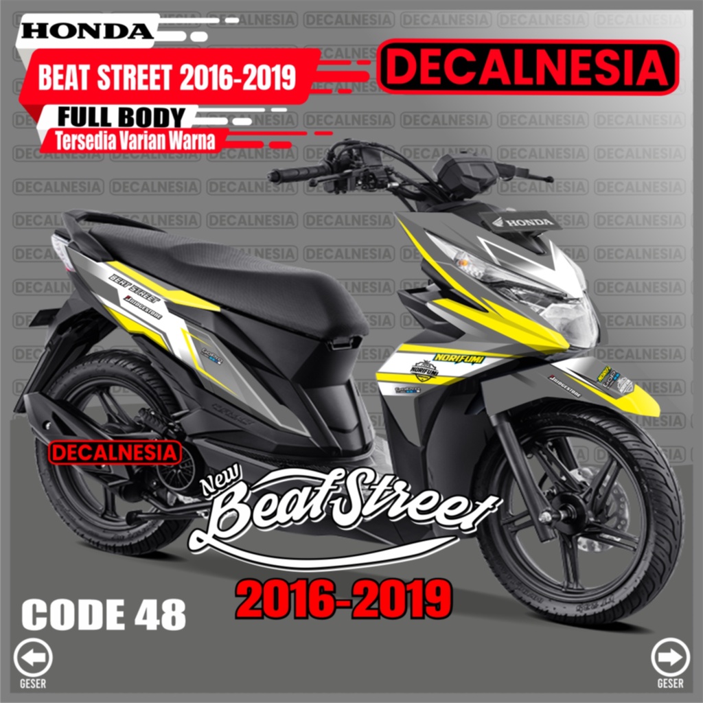貼花 Beat Street Old 2018 2019 全身貼紙摩托車街道 2016 2017 貼紙 Modif De | 蝦皮購物