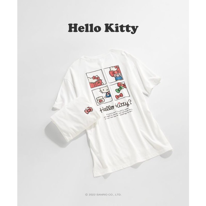 lativ Hello Kitty寬長版印花T恤-11-女 | 蝦皮購物
