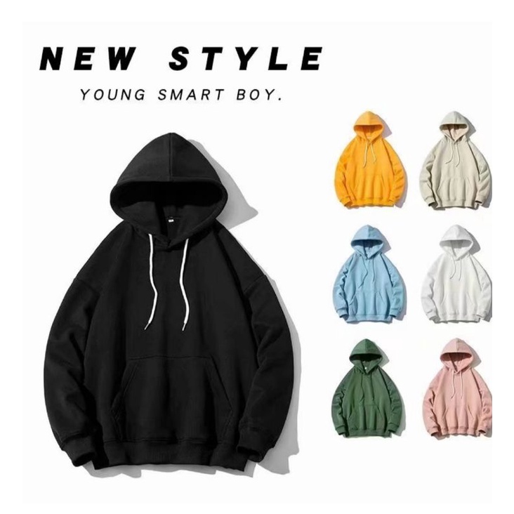 長袖帽T男 大學T 【M-5XL】衛衣男秋季潮ins春秋寬鬆素色潮流百搭潮牌秋冬上衣情侶加絨連帽上衣@木吉街風男裝 | 蝦皮購物