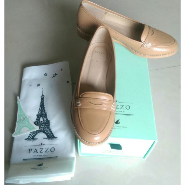 PAzZO MIT台灣製 經典復古低跟帆船鞋 可可37號 樂福鞋 | 蝦皮購物