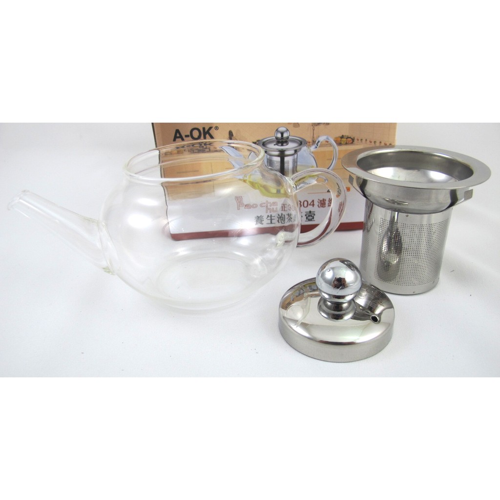 【A-OK】養生泡茶壺 #304濾網 玻璃泡茶壺 200cc玻璃濾心壺 沖茶壺 AOK 玻璃茶具 耐熱 200ml | 蝦皮購物