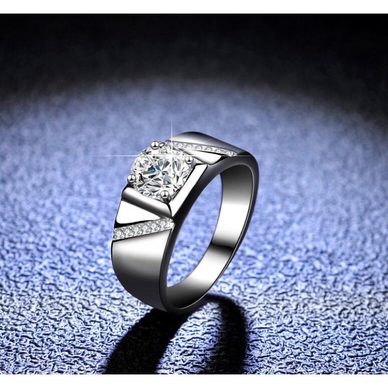 s925純銀#通靈男戒# 1克拉 GRA證書莫桑鑽 一證一腰碼秒過鑽筆八心八箭 梅花切 王炸摩星鑽 | 蝦皮購物