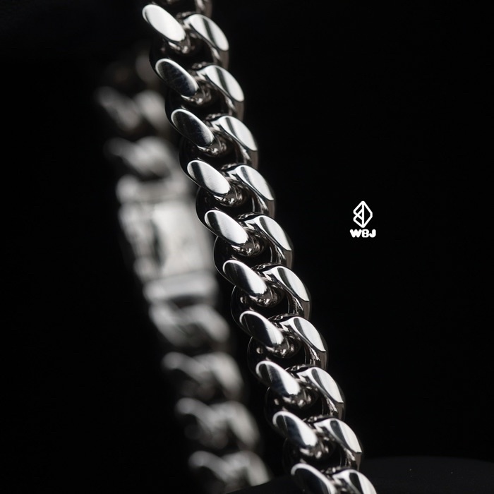 Wbj訂製珠寶 7mm素銀古巴手鍊 925實心純銀 | 蝦皮購物