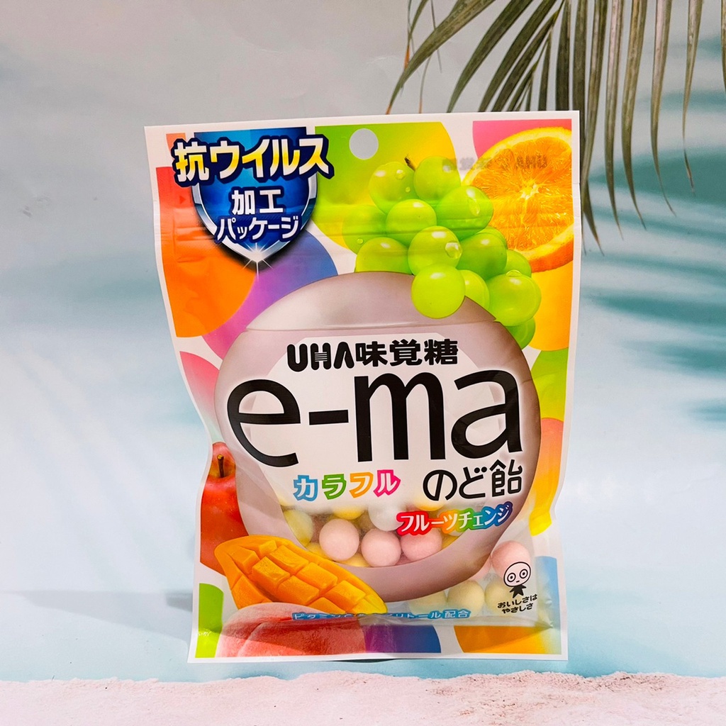 日本 UHA味覺糖 e-ma 綜合水果風味喉糖 彩虹喉糖 50g ema喉糖 | 蝦皮購物