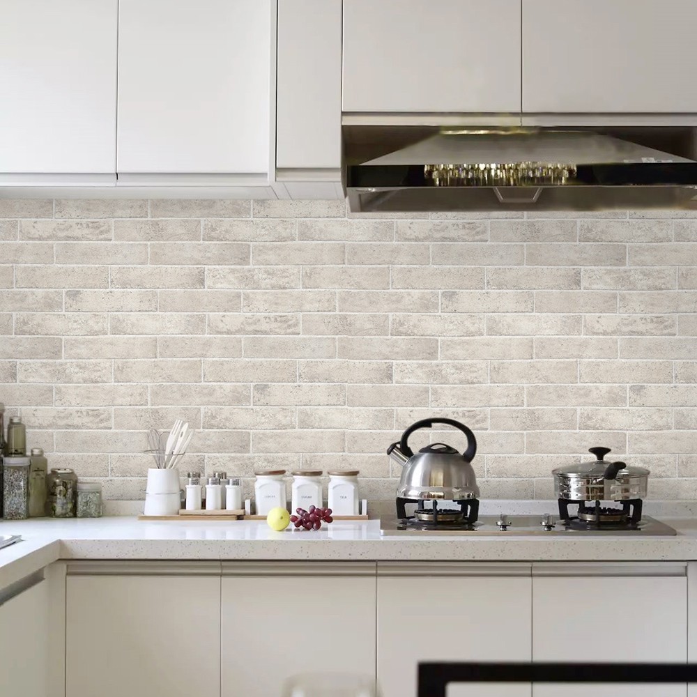 【超值組合】壁紙+膠 安全無毒 立體壓紋 3D立體 壁貼仿磚紋牆貼磚牆100x53公分 + 白膠 1kg | 蝦皮購物