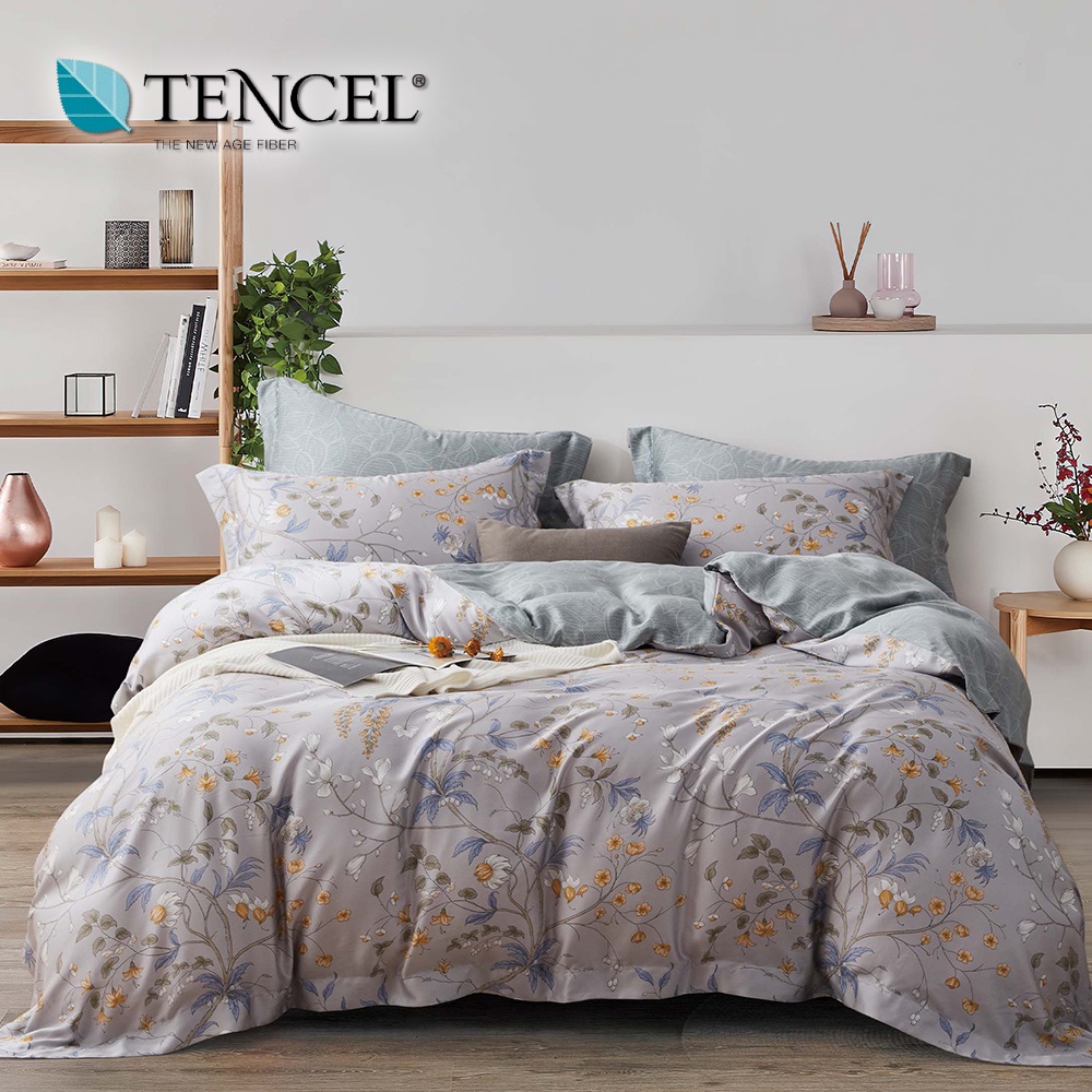 40支100%純天絲TENCEL【雙人 加大 特大組合】規格可選 35公分 床包四件組 床罩七件組 連理枝 | 蝦皮購物