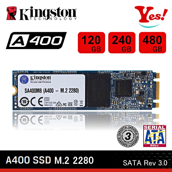 【Yes！台灣公司貨】Kingston 金士頓 A400 SATA 120G/240G/480G M.2 SSD固態硬碟 | 蝦皮購物