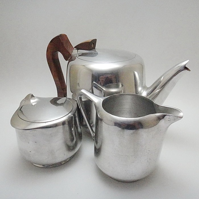 【拾年之路】 英國製Picquot Ware Mid-Century風格咖啡壺/奶精壺/糖罐,三件一標 | 蝦皮購物