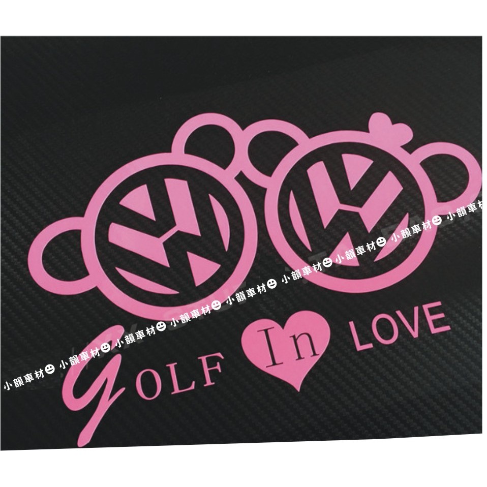 【小韻車材】golf 情侶 vw 熊頭貼紙 車貼 福斯 汽車 機車 車貼 貼紙 汽車玻璃 車窗 防水貼紙 | 蝦皮購物
