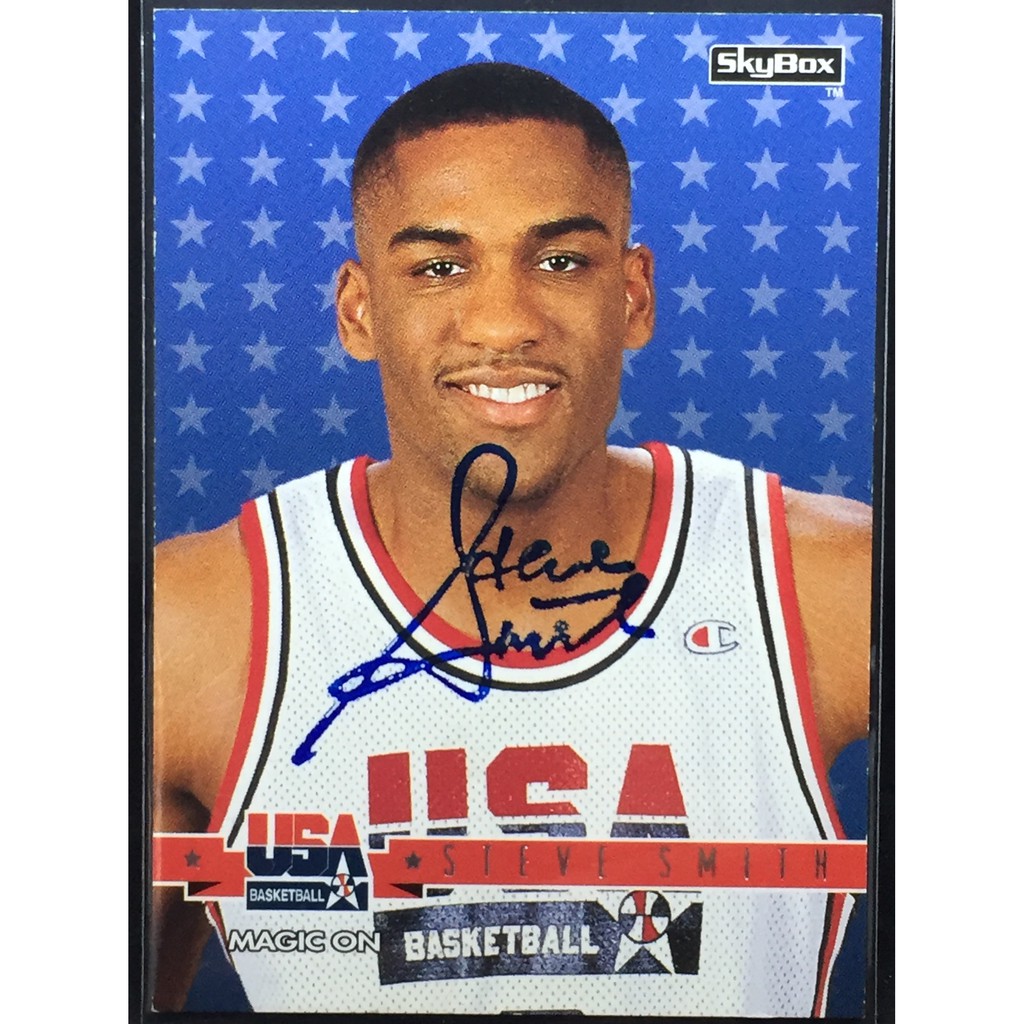 STEVE SMITH 1994 NBA SKYBOX USA TEAM 夢幻隊 親筆簽名 (場邊簽) | 蝦皮購物