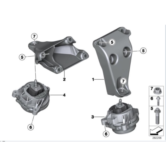【恆偉】原廠 BMW 3號 22116787657 引擎腳 LH 4號 22116855456 引擎腳 RH | 蝦皮購物