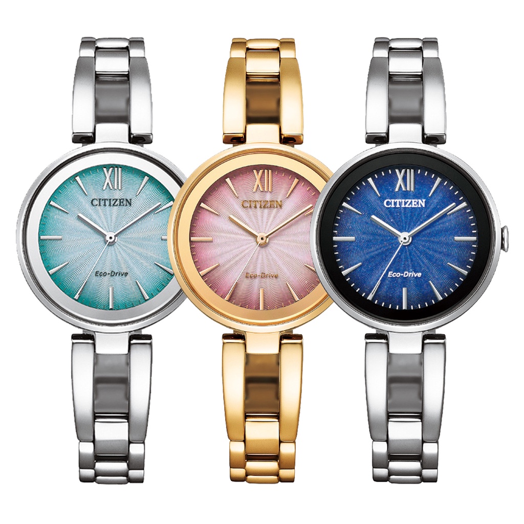 CITIZEN 星辰 LADY'S 透明漸層系手鐲光動能腕錶 28MM 7色可選 (EM0801-85X) | 蝦皮購物