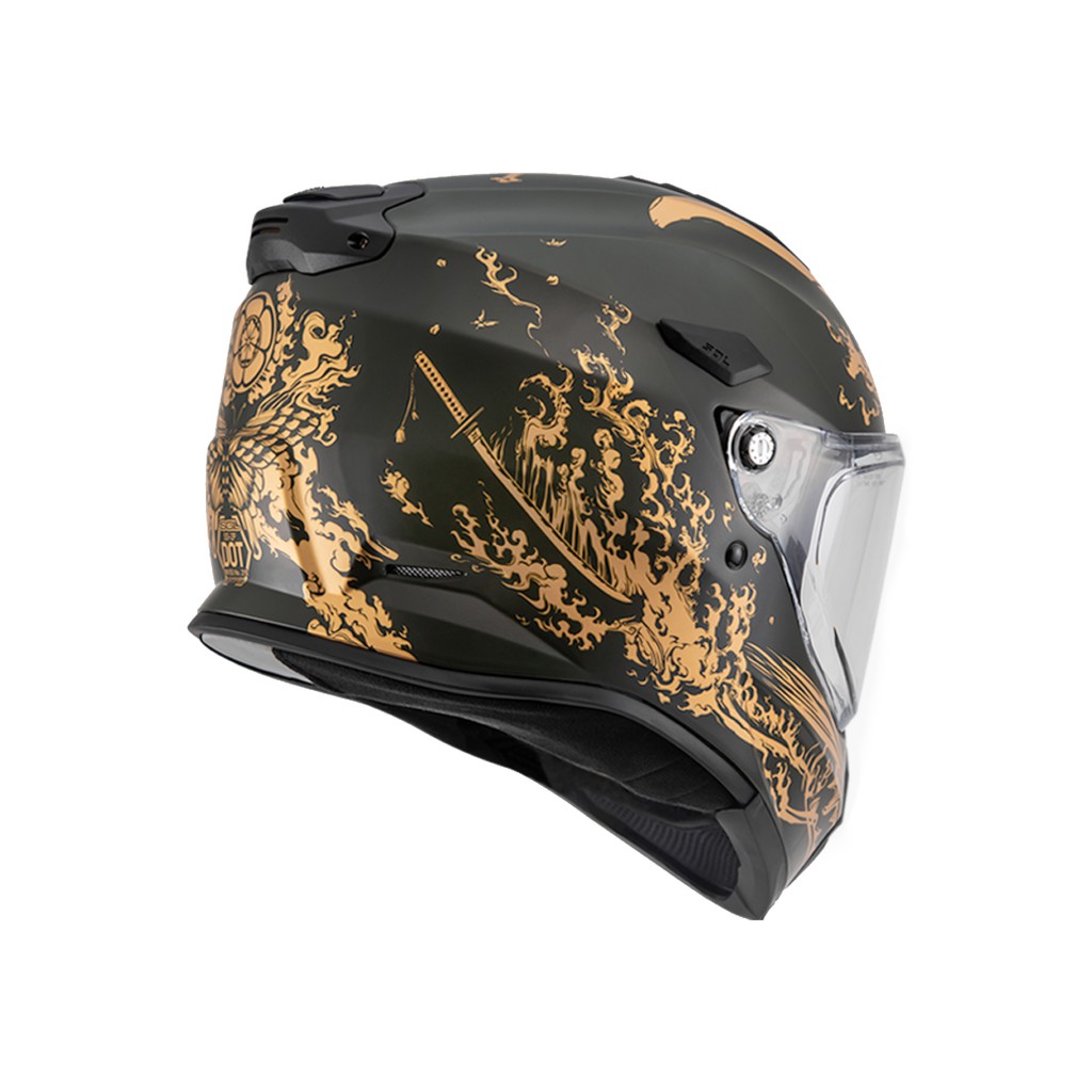 SOL SS2P SS-2P 安全帽 織田信長 消光綠/金 越野帽 全罩 內藏墨鏡 PC材質 | 蝦皮購物