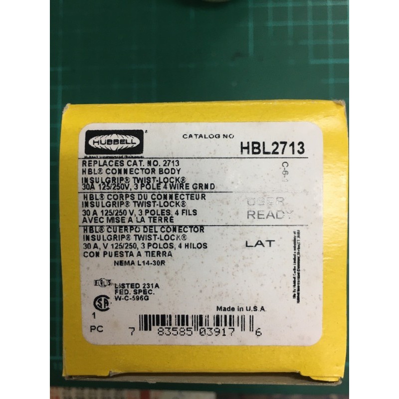 HUBBELL NEMA L14-30R HBL2713 中繼型LOCK插座 | 蝦皮購物