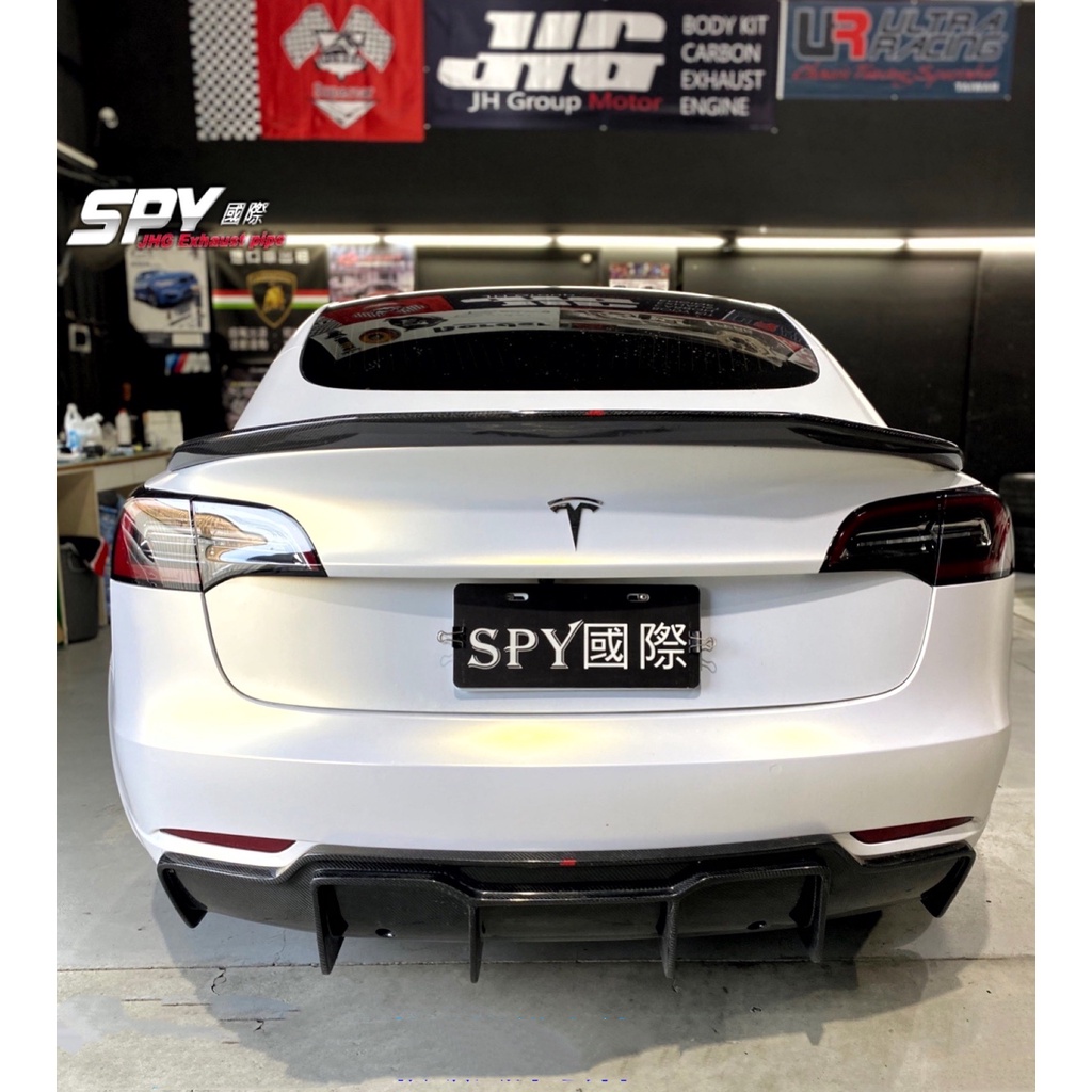 【SPY MOTOR】特斯拉 Tesla Model3 碳纖維尾翼 | 蝦皮購物