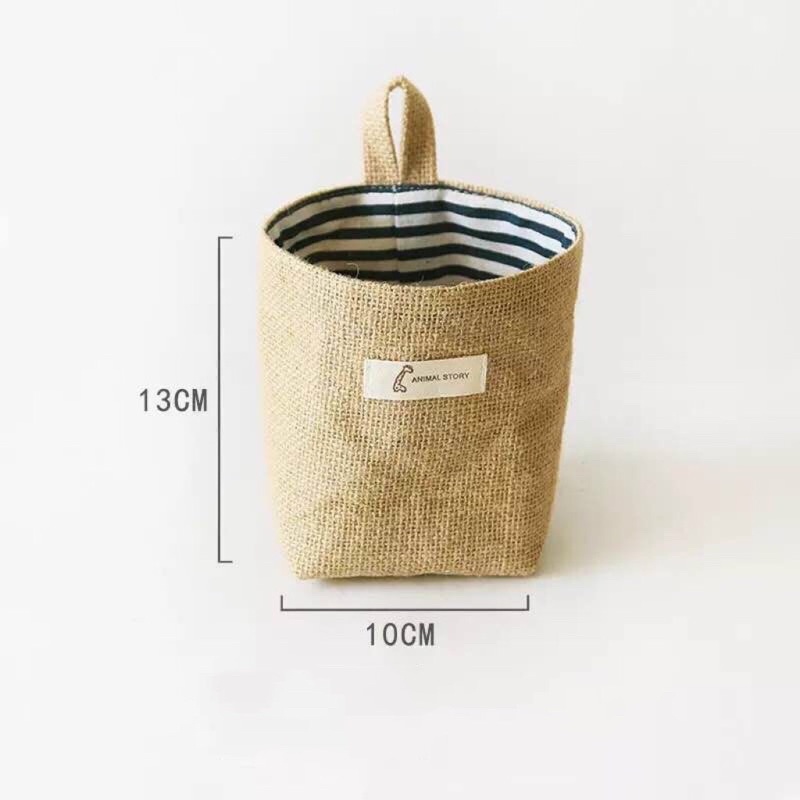 [台灣現貨]日系INS爆款布藝收納 小清新擺件 桌面收納袋 雙面帶耳布藝掛袋 黃麻收納小筐 收納籃 zakka | 蝦皮購物