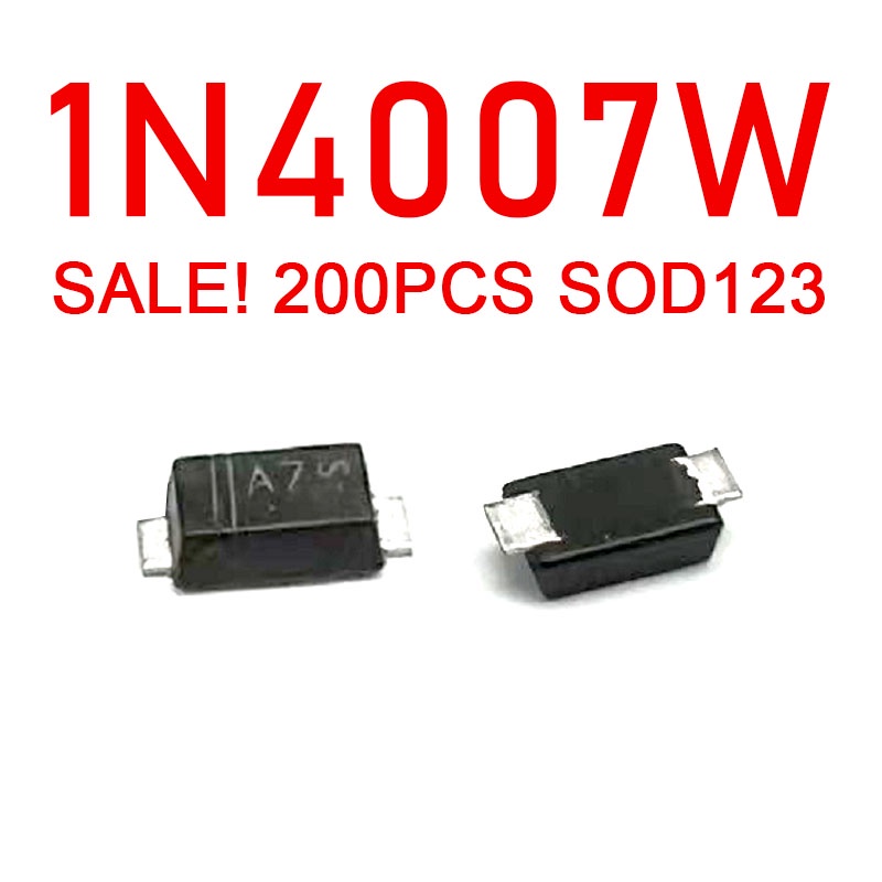 200pcs/lot 整流二極管 1N4007W SOD-123FL 封裝 A7 1A1000V A7S IN4007W | 蝦皮購物