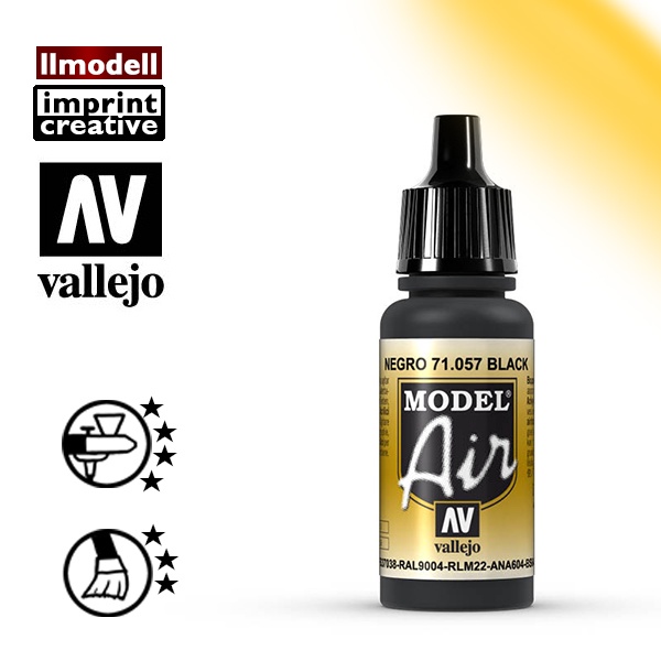 AV Vallejo 71057 黑色 Black 模型漆 戰棋鋼彈水性漆顏料 噴筆 噴塗 FS37038 RLM 22 | 蝦皮購物