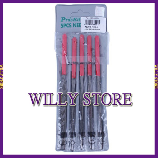 【WILLY STORE】寶工Pro'sKit 8PK-605L 精密銼刀 (5支組) 180mm | 蝦皮購物