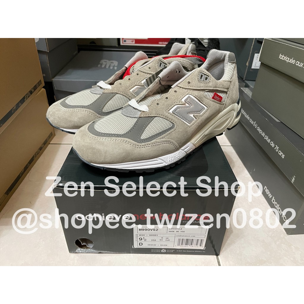 [現貨]New Balance 990V2 元祖灰 紅標 40週年 麂皮 美國製 M990VS2 | 蝦皮購物