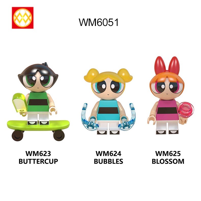 (積木學姊) WM623 WM25 花花 泡泡 毛毛 飛天小女警 卡通 動畫 CN 人偶 袋裝/相容積木 積木 | 蝦皮購物
