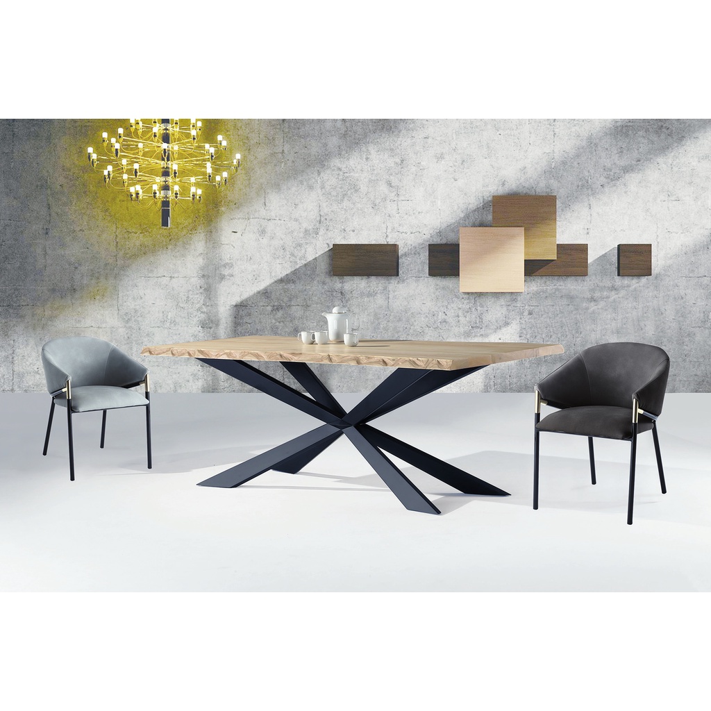 【南洋風休閒傢俱】餐桌椅系列-64280B米字7尺餐桌(自然邊原木) (CX838-3) | 蝦皮購物