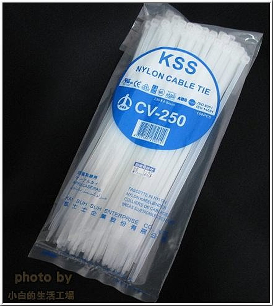 小白的生活工場*KSS NYLON 束線帶CV-250/CV-250B (100PCS一包)黑/白兩色可選 | 蝦皮購物