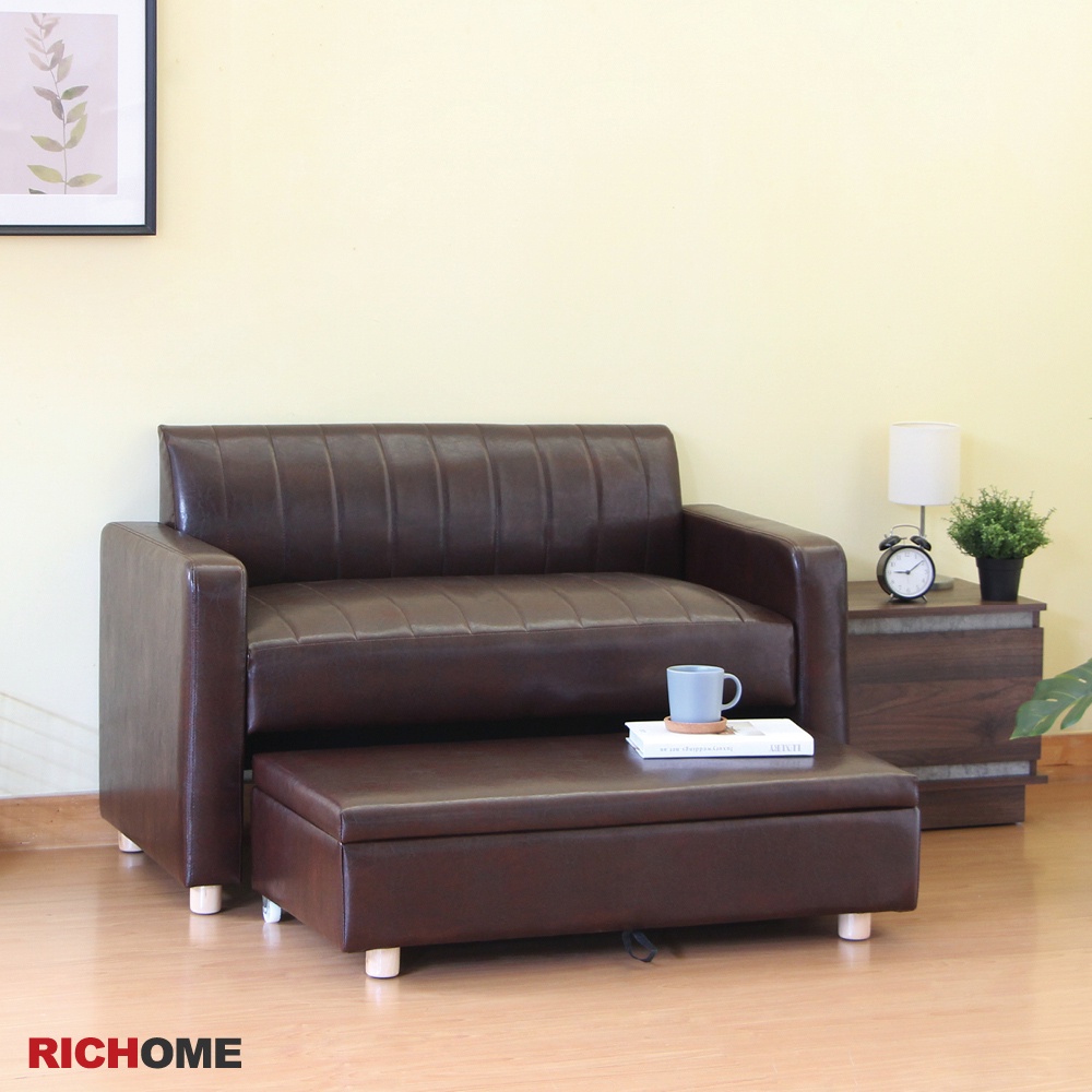 RICHOME 福利品 SF-003 傑克雙人沙發 (附收納凳)(PVC) 沙發 收納凳 雙人沙發 | 蝦皮購物