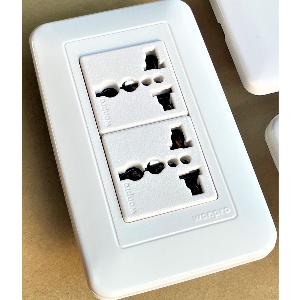 台製 萬寶 Wonpro 萬用插座 外銷測試單插座 接地雙插 插線式 免轉換頭 T型插座 H型插座 大陸插座 大陸插頭 | 蝦皮購物