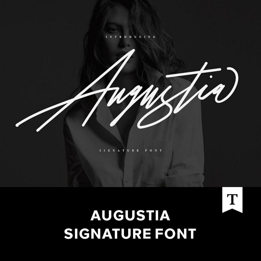 時尚高端手寫英文簽名字體 Augustia Signature Font.F2019050209 | 蝦皮購物