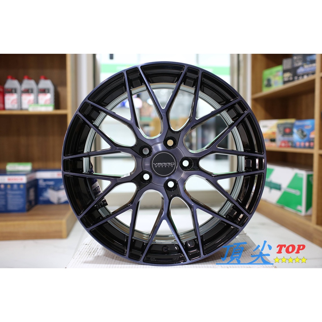 【頂尖】全新 VARRO鋁圈 VD06 17吋 7.5J 5X108 ET38 旋壓輕量化 黑底藍透車面 | 蝦皮購物