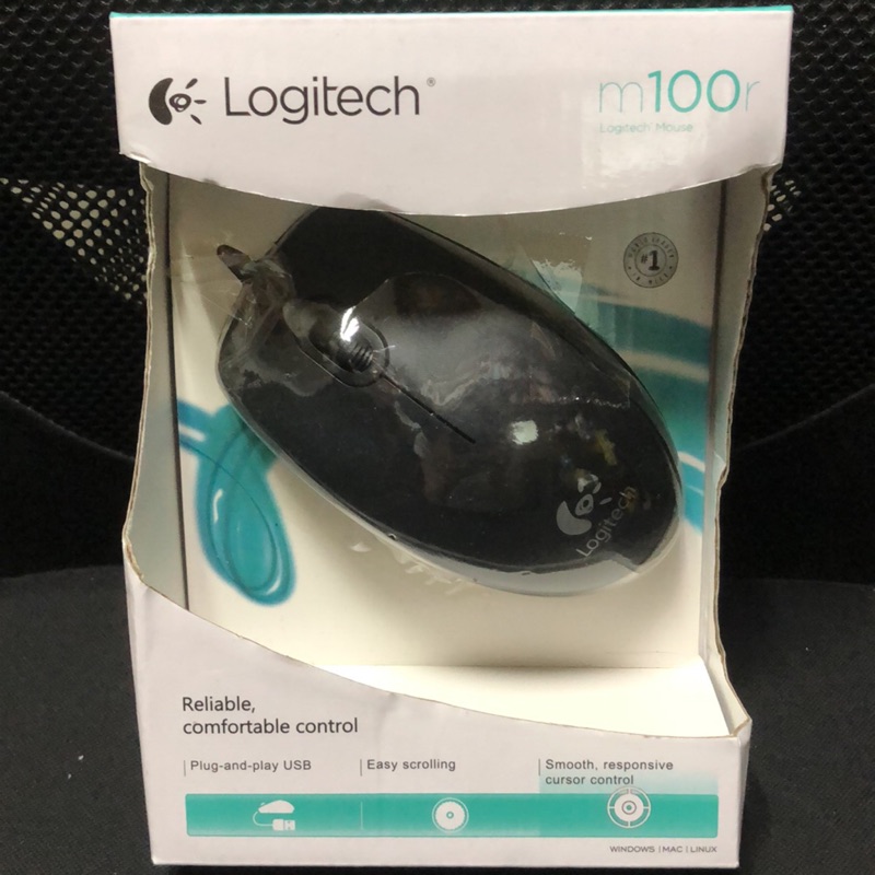 【現貨】壓克力盒裝Logitech m100r 羅技有線光學滑鼠 | 蝦皮購物