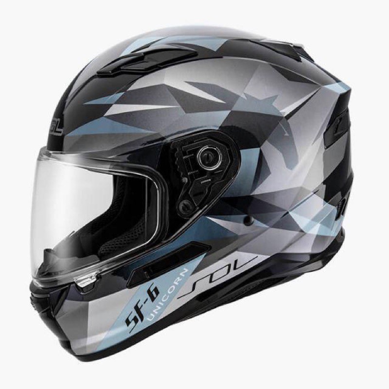 SOL SF-6 / SF6 獨角獸 內藏式墨鏡 浮動式鏡座 EPS 完全防護 全可拆洗 全罩 安全帽 | 蝦皮購物