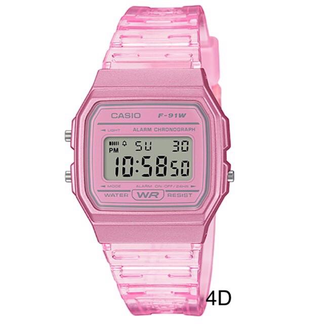 台灣原廠公司貨！CASIO 電子錶 果凍色 童錶 彩色 馬卡龍 F-91系列 | 蝦皮購物
