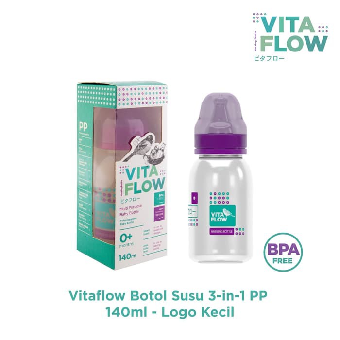VITAFLOW PP 多功能奶瓶 140ml 圓點尺寸 S 標誌小 3-6 個月 | 蝦皮購物