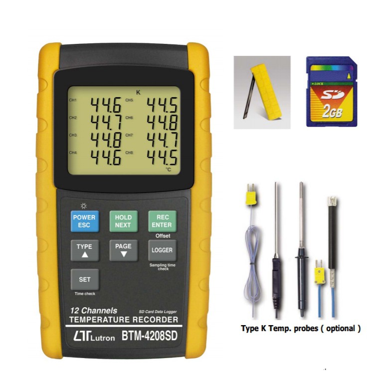 ~靚品科技~ Lutron 12點記憶溫度計 BTM-4208SD 溫度記錄器 SD卡 | 蝦皮購物