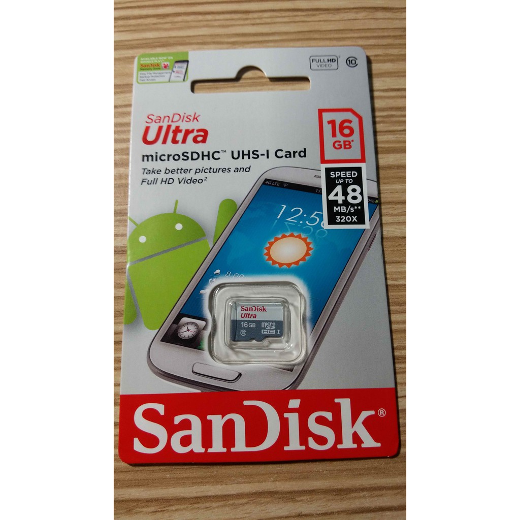 SanDisk Ultra microSD UHS-I 16GB 記憶卡-白 (增你強公司貨) 48MB/s | 蝦皮購物