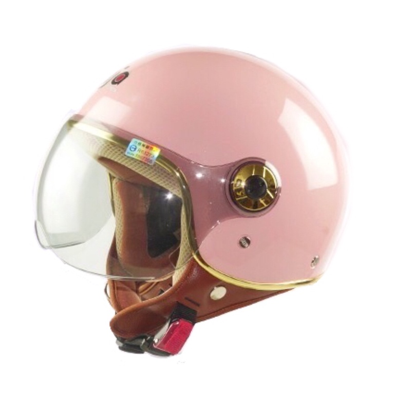 華泰 安全帽 K-808A 素色 冰淬粉 金緻風 飛行帽 K808A 金色邊框 透氣 輕量 涼感 半罩 全拆洗《淘帽屋》 | 蝦皮購物