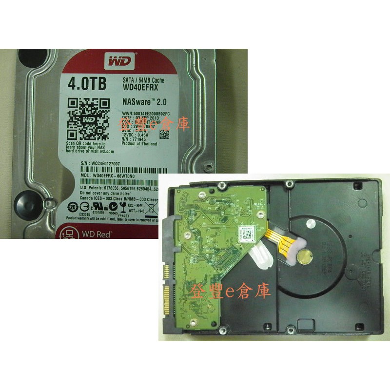 【登豐e倉庫】 F281 紅標 WD40EFRX-68WT0N0 4TB SATA3 救檔案 擦擦聲 晶片燒焦 救資料 | 蝦皮購物