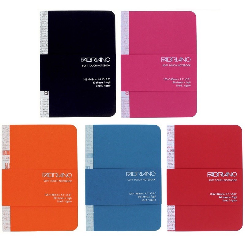 義大利 Fabriano 法比亞諾 Soft Touch線條筆記本A5尺寸(148*210mm) 5色可選 鋼筆用 | 蝦皮購物