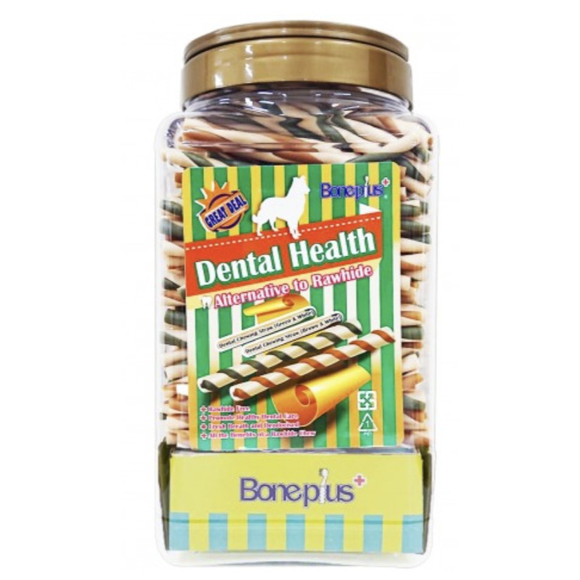 ️買一桶送2包🐾拿鐵貓花花🐾1250g Bone Plus 六角星型/雙刷頭/骨結 潔牙骨 狗零食 BonePlus | 蝦皮購物